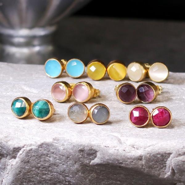 ブランドnanotta （ANTICO / アンティコ シリーズ） アンティーク &amp; ヴィンテージ コレクション商品nanotta アンリファインド 天然石 ピアス スタッドピアス アンティーク ゴールド ピアス 22K 22金 K...