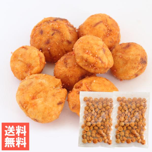 福岡県の名物、辛子明太子をイメージしたピリ辛風味の豆菓子です。豆菓子で辛子明太子の味を再現するために、様々な香辛料や調味料を配合した、南風堂オリジナルの明太子パウダーを使用しています。生地に巻き込んだ切いかがより一層風味を引き立てた食べ応え...