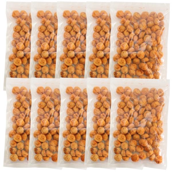 福岡県の名物、辛子明太子をイメージしたピリ辛風味の豆菓子です。豆菓子で辛子明太子の味を再現するために、様々な香辛料や調味料を配合した、南風堂オリジナルの明太子パウダーを使用しています。生地に巻き込んだ切いかがより一層風味を引き立てた食べ応え...