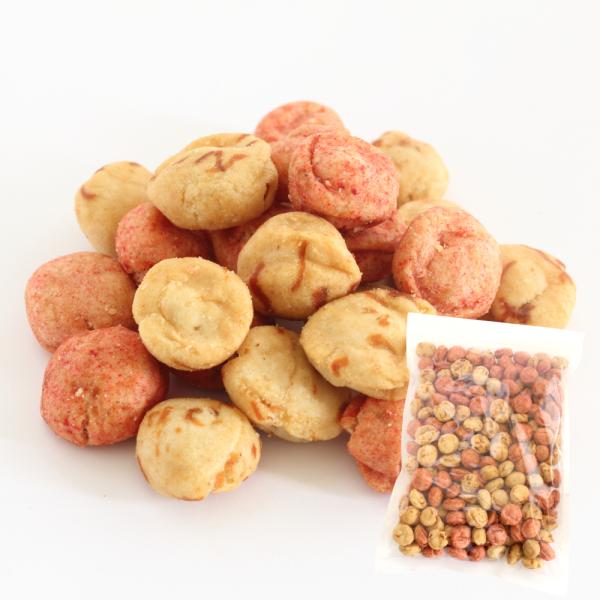 南風堂の人気商品「いかピー」と「えびピー」をミックスにしました。刻みいかと海老粉をふんだんに使用した豆菓子を熱風ロースターでサクサクに焼き上げました。味付けはシンプルな塩味ですが、生地に巻き込んだイカとエビが深い旨味と味わいを醸し出していま...