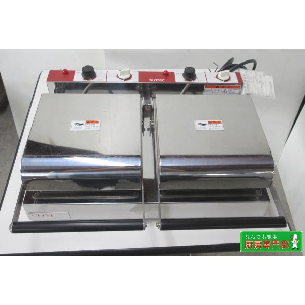 ◆サンテック ベルジャン ワッフルベーカー SBW-200 (4/4) 角型 (2連式) 中古厨房◆