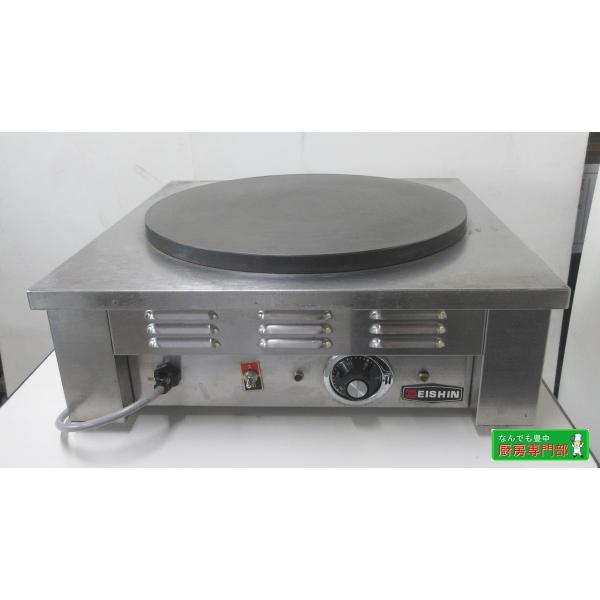 ◆エイシン 電気 クレープ焼器(一連) EC-1000 W500×D500×H190mm 単相100V 中古厨房◆
