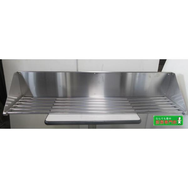 ◆業務用ステンレス製 パイプ棚 壁付け食器棚 W1290×D300×H250 中古厨房◆