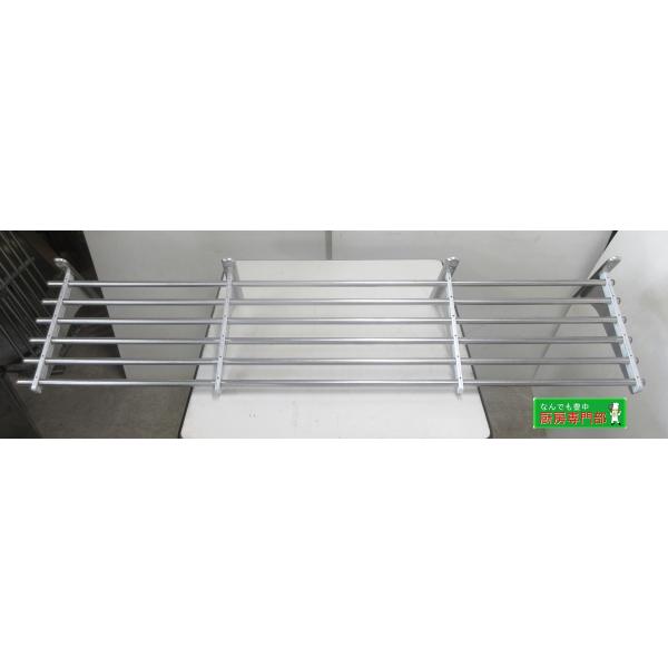 ◆業務用ステンレス製 パイプ棚 壁付け食器棚 W1350×D305 中古厨房◆