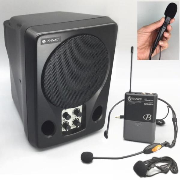 ワイヤレスアンプとワイヤレスマルチマイクのセット構成品 ＷＳ１０ーＭＬです。ヘッドマイク、ピンマイク、スティックマイクが付属し、ワイヤレス送信機に接続すればワイヤレスマイクとして使用できます。送信機には、マイク入力が２つあるので２つのマイク...