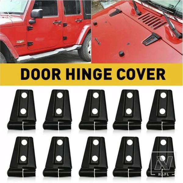 10個 ABS ドアヒンジカバー ジープラングラー JK 2007-2017対応 ヒンジカバー■仕様 【爆買】有害化学物質:なし原産国:中国材質:ABSタイプ:ドアヒンジカラー:ブラック適合:JEEP WRANGLER JK 2007-20...