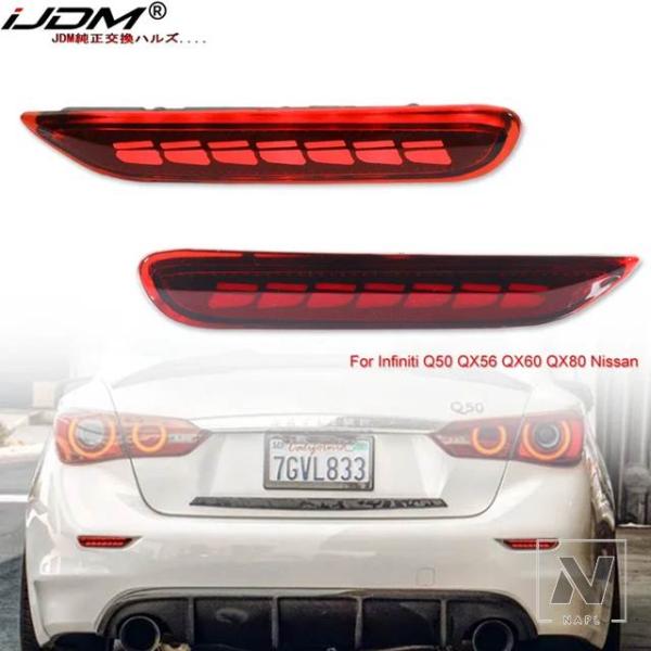 日産 エクストレイル T32 ローグ キャシュカイ J11 リーフ パスファインダー インフィニティ Q50 QX60 JX35 LED リアバンパーリフレクターラ■仕様 【爆買】高懸念化学物質:なし機能:バンパーリフレクターマーカーライト...