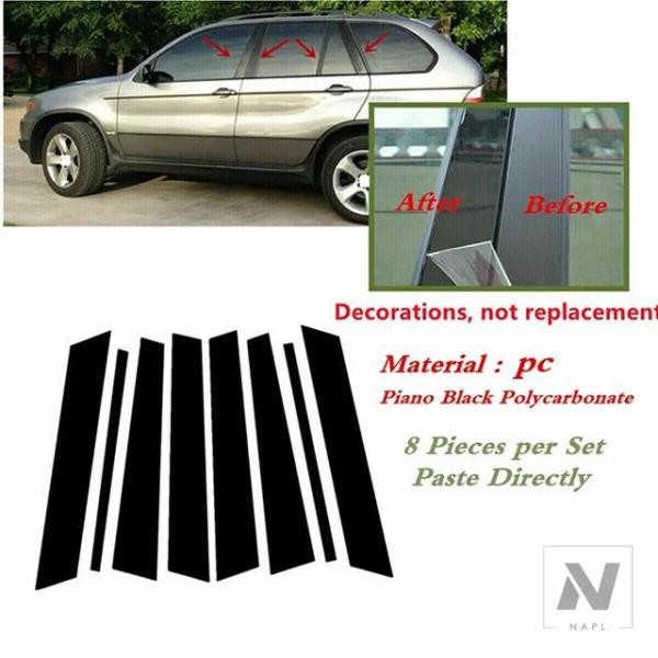 BMW 8個 X5 E53 36678 ドア窓装飾トリムピラーポストカバーキットスタイリングステッカー■仕様 【爆買】重要な化学物質:なしモデル:110113010319年式:2000-2006特殊機能:車の窓の装飾車種:BMW X5 E5...