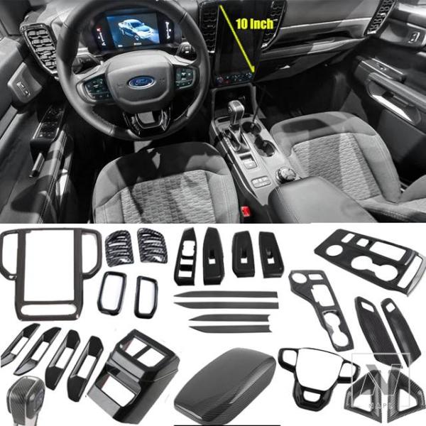 フォード レンジャー XTL XLS 2024 + インテリアカーボンルック ABS カバートリム装飾自動■仕様 【爆買】重要な化学物質:なし年:2024原産地:中国本土タイプ:インテリアモールディング材質:ABS