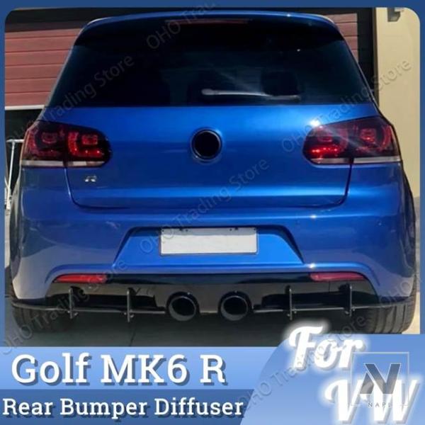 ゴルフ MK6 R 2009-2013 リアバンパーディフューザーフラグスポイラースプリッターアクセサリートリム ABS エプロンフラップ 4 フィン■仕様 【爆買】重要な化学物質:なし重量:2KG特殊機能:ABS高さ:20cmインチ幅:2...