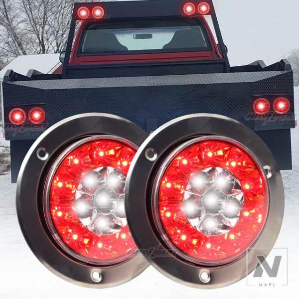 2X 12V 24V ラウンド LED 赤白テールランプブレーキリアバンパーフォグランニングライトトレーラートラック RV キャラバンキャンピングカーバン■仕様 【爆買】重要な化学物質:なし電圧:12V重量:0.4KGタイプ:ストロボライト...