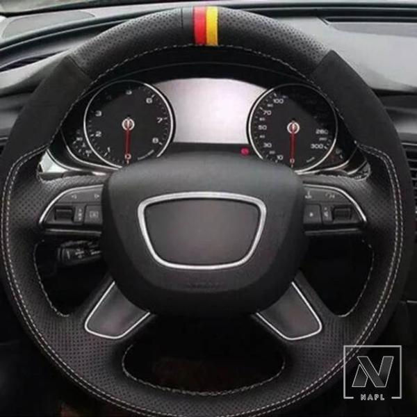 アウディ カスタム DIYステアリングホイールカバー A6 C7 2012-2016 Q7 2013-2015 A8 2011-2016 S8 2013■仕様 【爆買】サイズ:25 * 15 * 6特殊機能:オールシーズンの運転で快適に汗を...