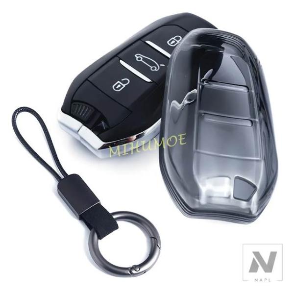 シトロエン プジョー 308 508 2008 3008 5008 C3 C5 AIRCROSS C4 DS3 DS7 クロスバック黒クリアキー FOB ケースカバーキーホルダー■仕様 【爆買】重要な化学物質:なしブランド名:MIHUMOE...
