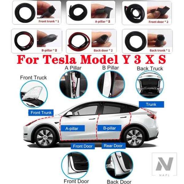 テスラ モデルY X S 3 ハイランド 2024-2017 ドアシール 防音キット ゴム製ウェザーストリップ 風切音低減キット トランクカバー■仕様 【爆買】危険化学物質:なし原産国:中国タイプ:充填剤 接着剤 シーラント1:TESLA ...