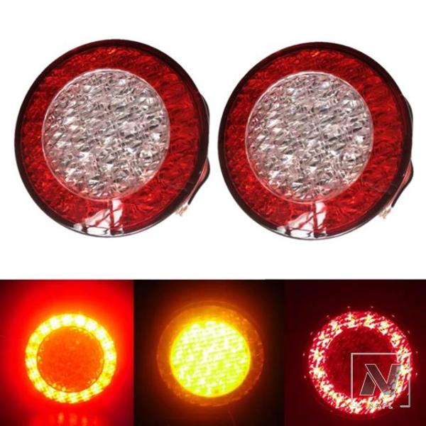 2X E4 95mm 高輝度トラック丸型テールライト 12V レッドアンバー LED テールランプ トレーラートラックバス車ストップウィンカーバックライト ■仕様 【爆買】高懸念化学物質:なし電圧:12V重量:0.4モデル:テールライトタイ...
