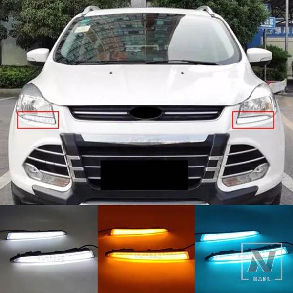 フォード クーガ エスケープ 2013-2017 デイタイムランニングライト DRL LED フォグランプ ダイナミックイエローウィンカー付き 2個■仕様 【爆買】高懸念化学物質:なし機能:デイタイムランニングライトタイプ:デイライトカラー...