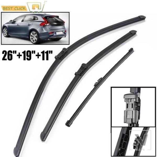 ボルボ V40 2012-2019 フロントリアワイパーブレード フロントガラスウィンドウブラシ 26インチ+19インチ+11インチ■仕様 【爆買】高懸念化学物質:なし配置:フロント年式:2012 2013 2014 2015 2016 2...