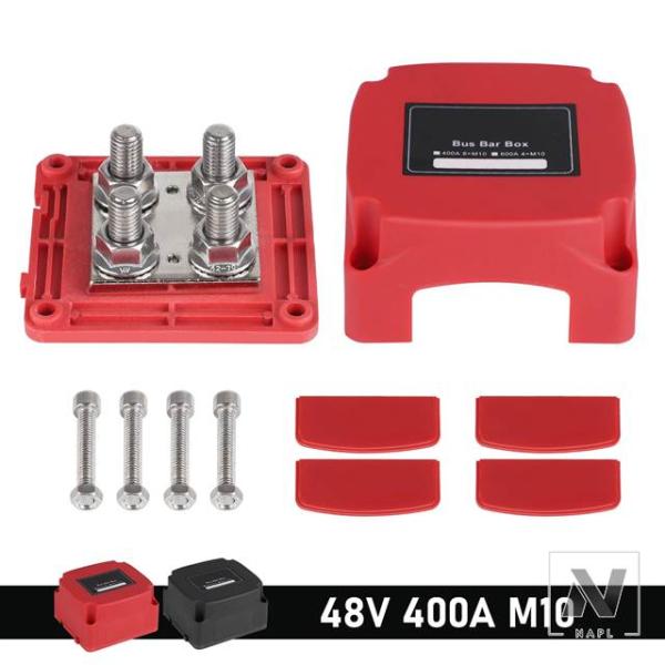 CNSPEED 400A 4 X M10 48V バスバーターミナルスタッド モジュラー設計 錫メッキ銅配電ブロック トレーラー マリン ボート RV ■仕様 【爆買】高懸念化学物質:なし重量:0.37KG高さ:9cm幅:9cm長さ:11c...