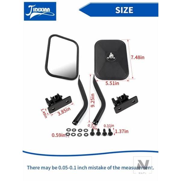 ジープ ラングラー YJ TJ JK 1987-2017年式に適合 Aピラーバックミラー調整ブラインドスポットミラーアクセサリー■仕様 【爆買】高懸念化学物質:なし機能:バックミラー外部テスト認証:ISO9001モデル:SZZT05367適...