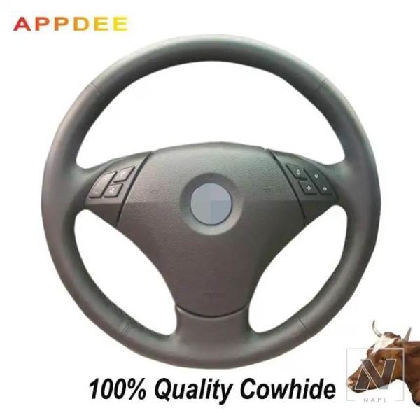 BMW ブラック本革カーステアリングホイールカバー 530 523 523LI 525 520LI 535 545I E60 ■仕様 【爆買】高懸念化学物質:なし特徴:快適な感触 耐摩耗性 滑り止め直径:38インチ重量:0.3KG高さ:8イ...