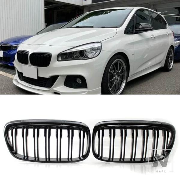 BMW F45 F46 ツアラー プレフェイスリフト 2014-2017 ダブルスラット キドニーグリル フロントバンパーグリ■仕様 【爆買】高懸念化学物質:なし原産国:中国本土タイプ:レーシンググリル素材:ABSピース数:2色:ブラックス...