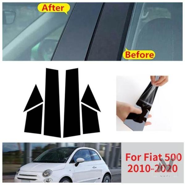 フィアット 500 2010-14-2020 車 ピラーポストステッカー 6枚セット ウィンドウデコレーションカバー ドアサイドトリム■仕様 【爆買】高懸念化学物質:なし適合:2010 2011 2012 2013 2014 2015 20...