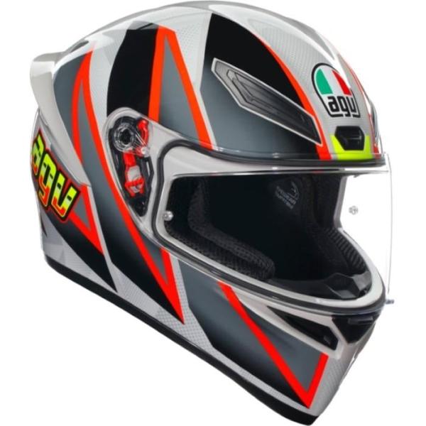 AGV K1 SBLIPPER GREY/RED (ブリッパー グレー/レッド)立体的でコミカルなデザインが特徴的なグラフィック。赤色のラインがスポーティな印象を際立たせます。