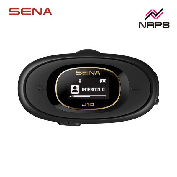 【日本専用】限定仕様HD スピーカー付き 4-WAY Bluetooth インターコム J10-01・本体：76 mm x 41 mm x 27 mm・スピーカー：40 mm、厚さ 7.3 mm・インターコム通話：Bluetoothインター...