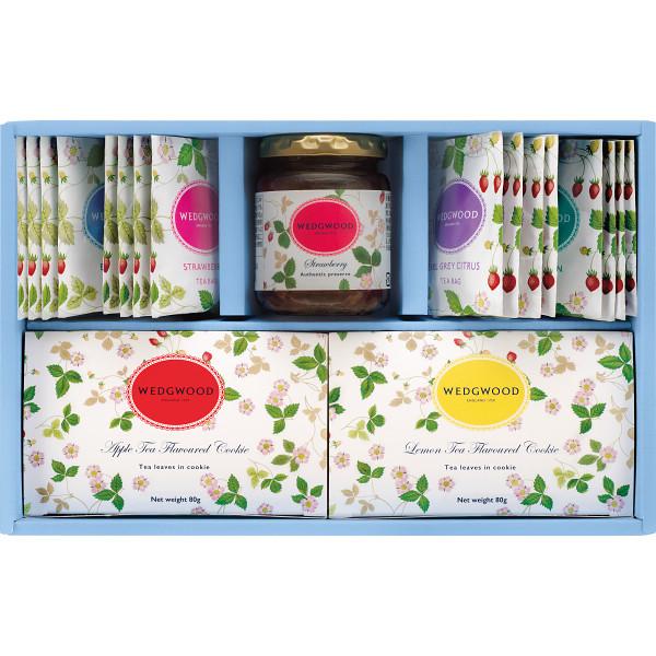 ウェッジウッドの代表パターン「ワイルド　ストロベリー」のパッケージに包まれた紅茶・ジャム・クッキーのアソートセットは紅茶好きな方への贈りものにオススメです。手軽にティータイムをお楽しみください。■箱サイズ：約28.1×17.9×6.2cm・...
