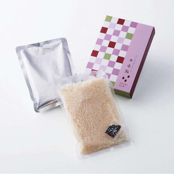 おいしさで伝えるこころ「お赤飯」。モダンで優しい色使いのパッケージで先様への心遣いを表現しました。下ごしらえ要らずで炊きたてほかほかのお赤飯が簡単に作れます。■箱サイズ／約211×143×40mm■商品内容／国内産早炊きもち米350g・具入...