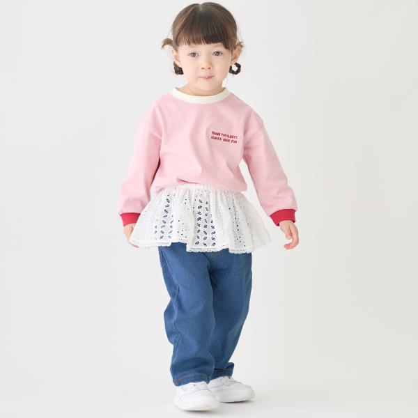 ■トドラー■これ一本でお出かけコーデがばっちり決まるパンツセットです。トレンド感のあるデザインで、大人アイテムとのリンクコーデも楽しめます。ウエストはゴム仕様になっており、締めつけ感が少なく快適なはき心地を実現。内側にお名前を記入できるタグ...