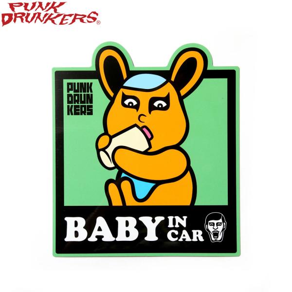 【ブランド名】PUNK DRUNKERS / パンクドランカーズ「赤ちゃん乗ってます（BABY IN CAR）」マグネットシート。吸盤よりもピタッと貼れます。よく見えます。貼ってる方も見かけた方も、お子さまを安全運転でお守りしましょう。写真...