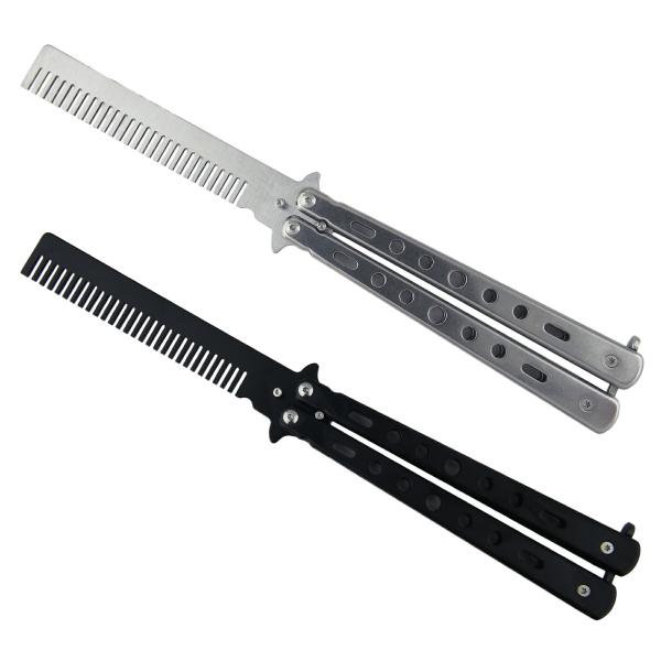 バタフライナイフ コームタイプ ヘヤー 髪 くし 櫛 ブラシ ステンレス 練習用 刃無し リアル 初心者 ポータブル 折りたたみ 持ち運び 携帯 コンパクト※こちらは一部の情報のみ表示しております。　必ず下部の【すべて見る】から全ての情報を...