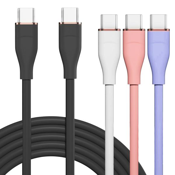 Type-C toType-C 充電 ケーブル 60W 1m 2m シリコン 絡まない 断線に強い 全4色 高速データ転送 480Mbps PD対応 USB-C USB cタイプ ソフト コード スマホ アンドロイド Android iPh...