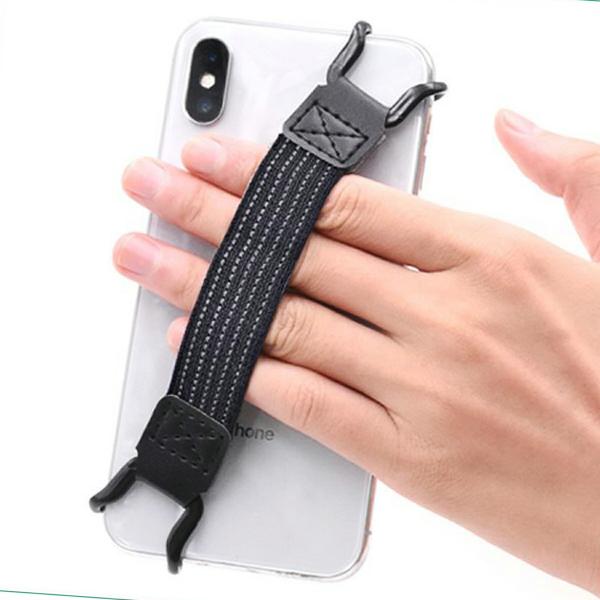スマホ タブレット ベルト ホルダー サポーター 簡単脱着 落下防止 ハンド グリップ ストラップ iPad iPhone フック ワンタッチ かけるだけ 伸縮 片手持ち ※こちらは一部の情報のみ表示しております。　必ず下部の【商品説明をも...