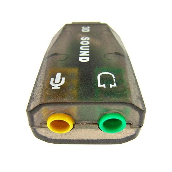 小型USBサウンドアダプタUSBから音声を入出力できる！マイク端子付き