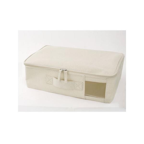 片づけ楽々、たっぷり収納 ファブリック収納ボックス 衣類収納ケース フタ付き 幅380×奥行260×高さ125mm