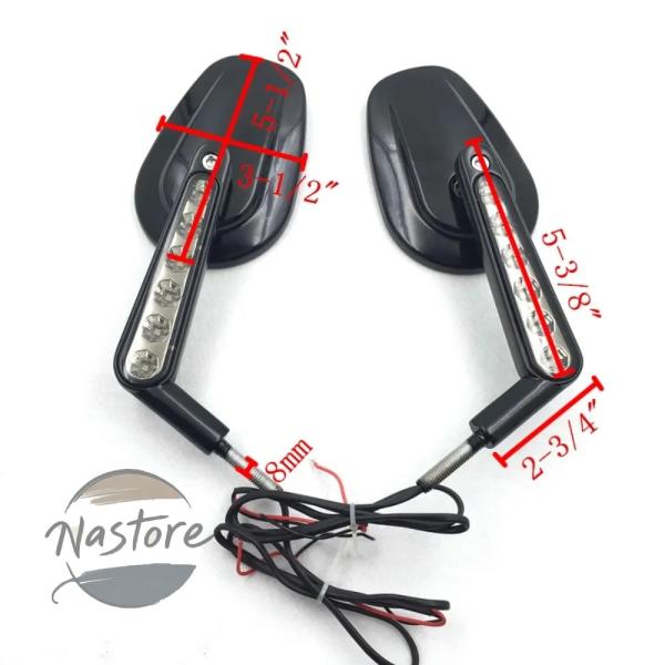 aftermarket free shipping motor rear view left right mirrors with led stem ハーレー davidson ソフテイル xl vrscaw v rod black 部品当...