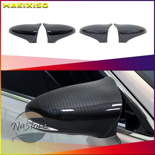 is200 lexus カスタムパーツ カスタム a pair for 300 350 es gs rc m horn style carbon fiber glossy black wing rearview mirror cover c...