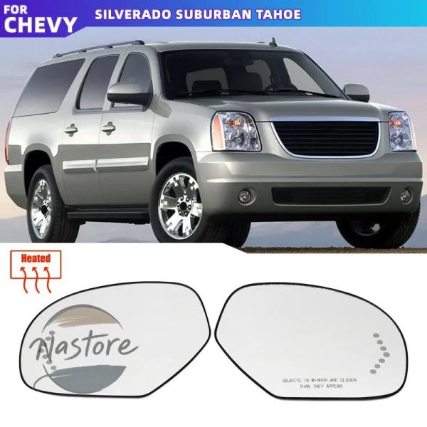 left&amp;right side heated wing mirror glass wide angle rearview for 2007-2013 cadillac escalade esv ext accessories カスタ...