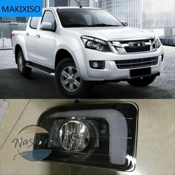 1 set led drl daytime running lights 12v abs fog lamp cover with turn signal for isuzu d-max dmax 2014 2015 部品 カスタムパーツ当店...