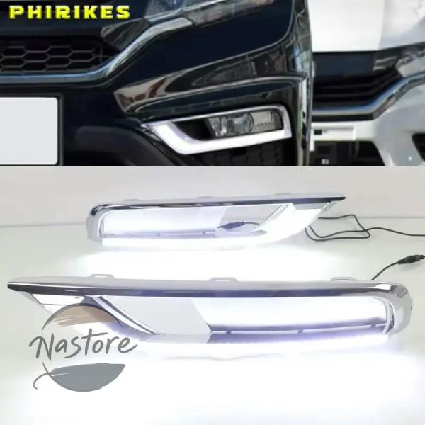 ホンダ honda 1set crv cr-v 2015 2016 drl daytime running light with turn signal fog lamp relay daylight car style カスタムパーツ 部...