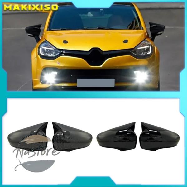 mk4 for renault clio 4 2 pieces abs plastic bat wing mirror covers caps rearview case cover gloss black car カスタムパーツ 部品当店...