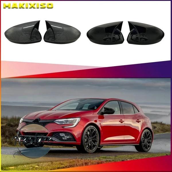 mk4 for renault megane 4 2 pieces abs plastic bat wing mirror covers caps rearview case cover gloss black car カスタムパーツ 部品...
