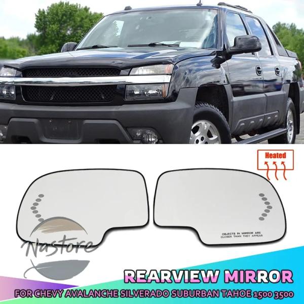 left right door side heated wing mirror glass rearview plate for chevy chevrolet avalanche silverado suburban tahoe カスタム...