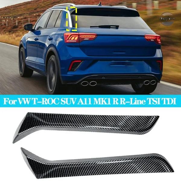 リア カーボン 製 ウィンドウ サイドスポイラー ウィング スプリッター トランク ディフューザー カナード VW T-ROC SUV