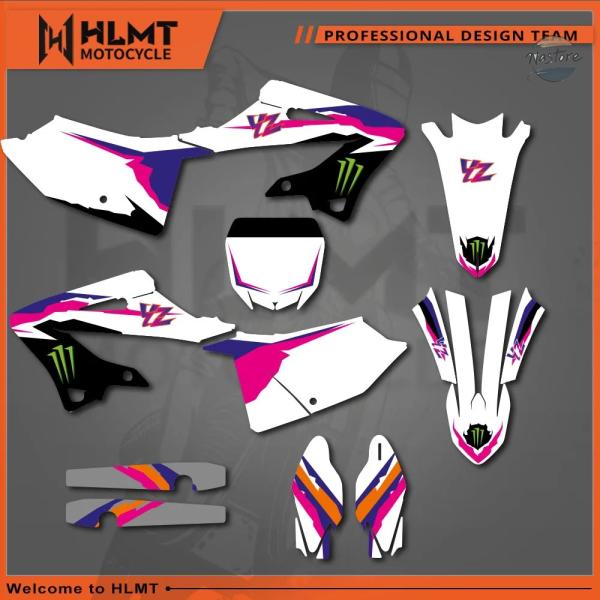 カスタム HLMT チーム グラフィック デカール ヤマハ デカール 2022-2023 YZ 125 250 2022 2023 2024