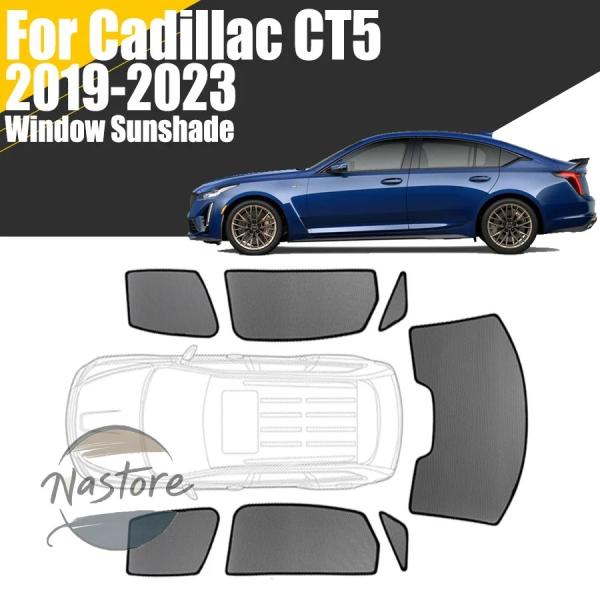 フロント カスタム キャデラック CT5 2019 - 2023 1ST GEN カーテンメッシュガラス マグネット式カーウィンドウサンシェード