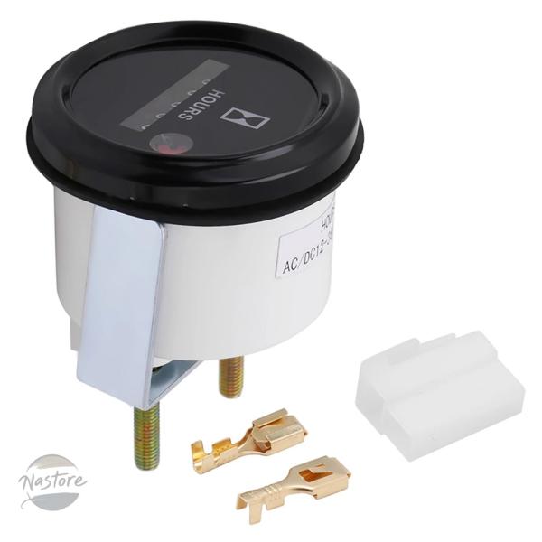 エンジン 12-36V DC AC 6桁 高精度 丸型 クォーツ アワーメーター ゲージテスター ボート トラック