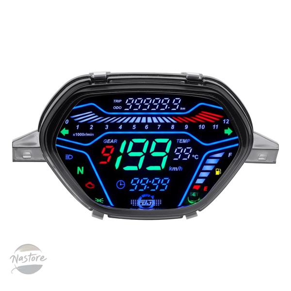 ホンダ バイク 199KM デジタルスピードメーター LEDダッシュボード RPM EX5 CLASS1 CX DX ホンダ WAVE100